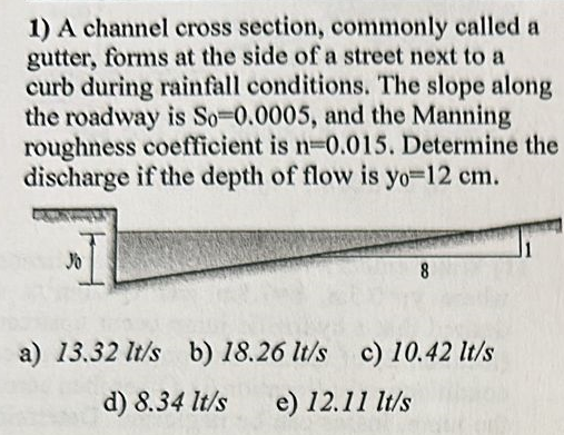Solved A channel cross section, commonly called agutter, | Chegg.com