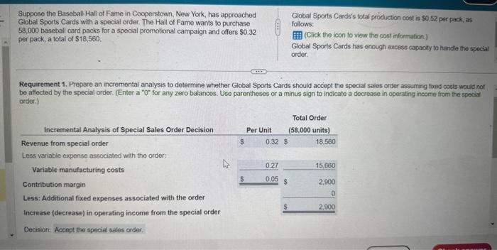 Solved Requirement 1. Prepare an incremental analysis to | Chegg.com