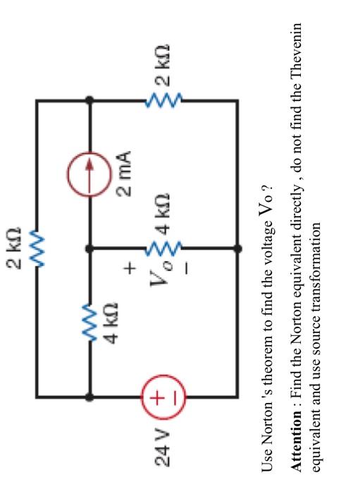Solved Use Norton 's theorem to find the voltage V0 ? | Chegg.com