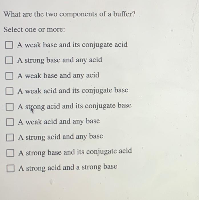 Solved What is a buffer? Solutions that resist changes in pH | Chegg.com