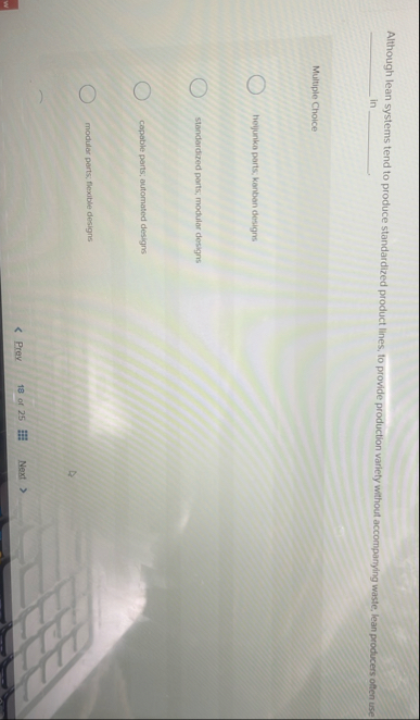 Solved Although lean systems tend to produce standardized | Chegg.com