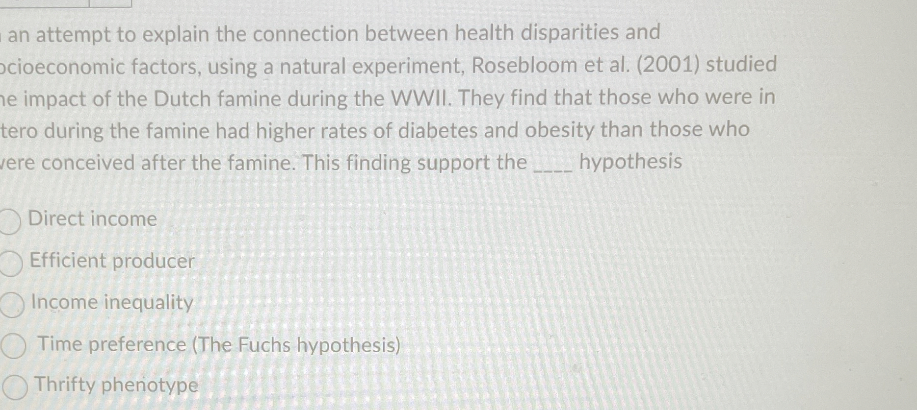 Solved an attempt to explain the connection between health | Chegg.com