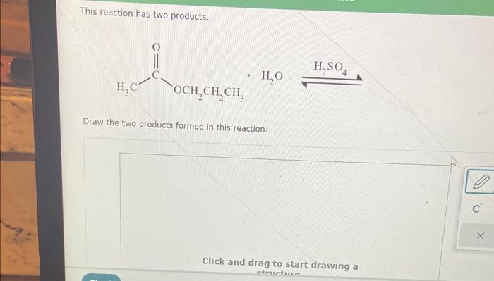 Solved This reaction has two products. +H2O=H2SO4 Draw the | Chegg.com