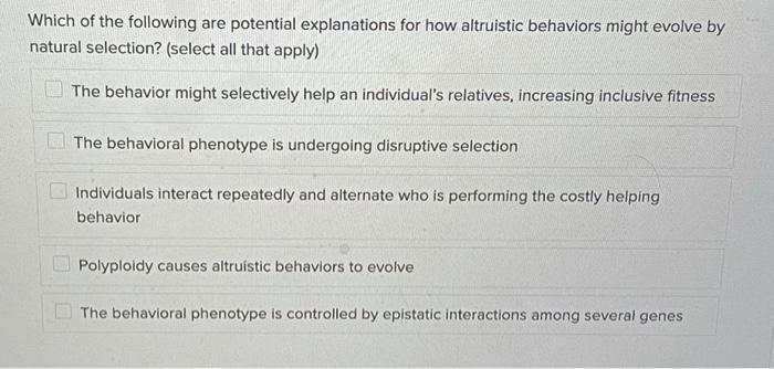 Solved Which of the following are potential explanations for | Chegg.com