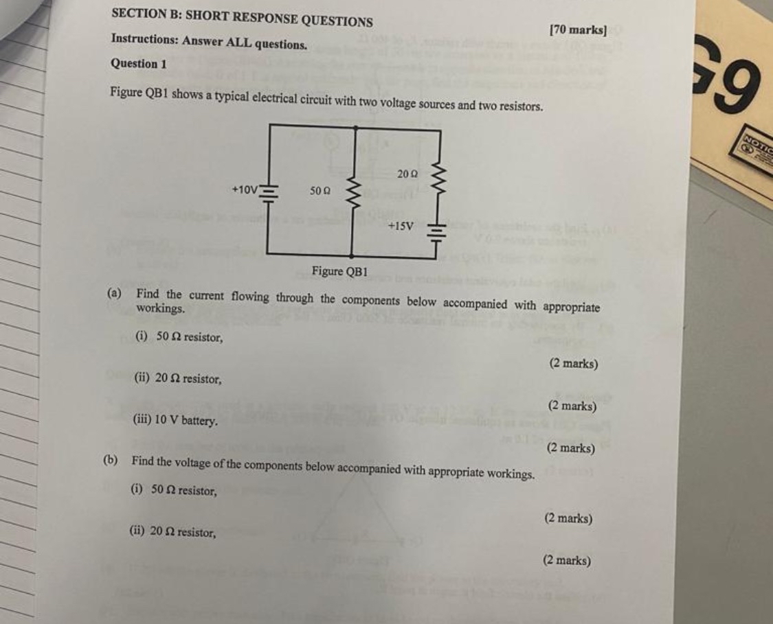 Solved SECTION B: SHORT RESPONSE QUESTIONSInstructions: | Chegg.com