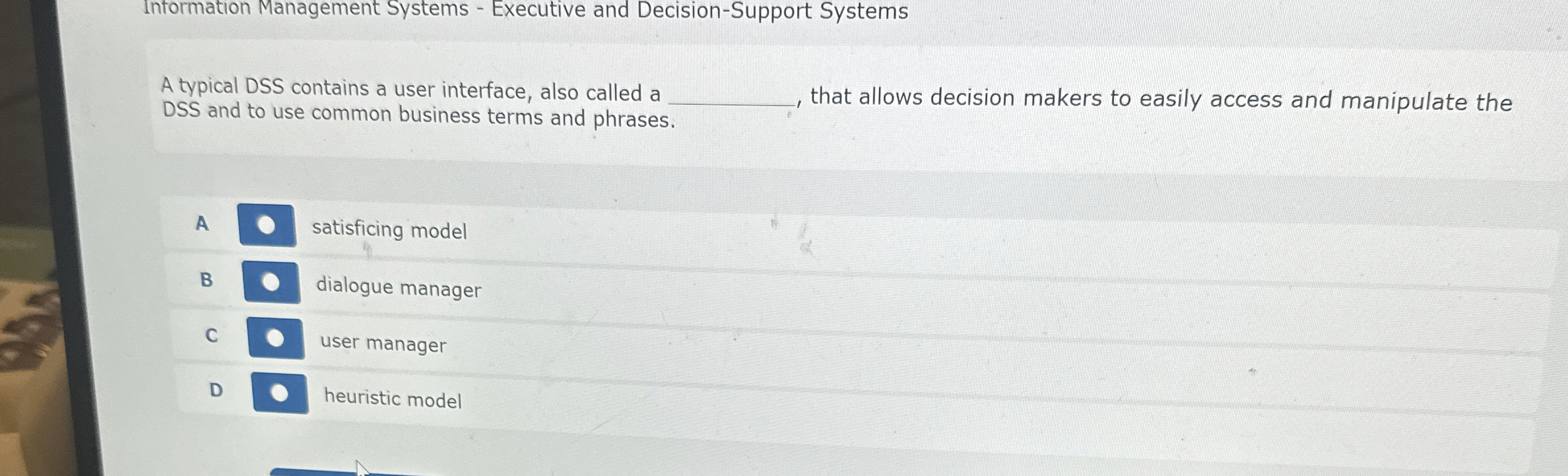 Solved Information Management Systems - ﻿Executive and | Chegg.com