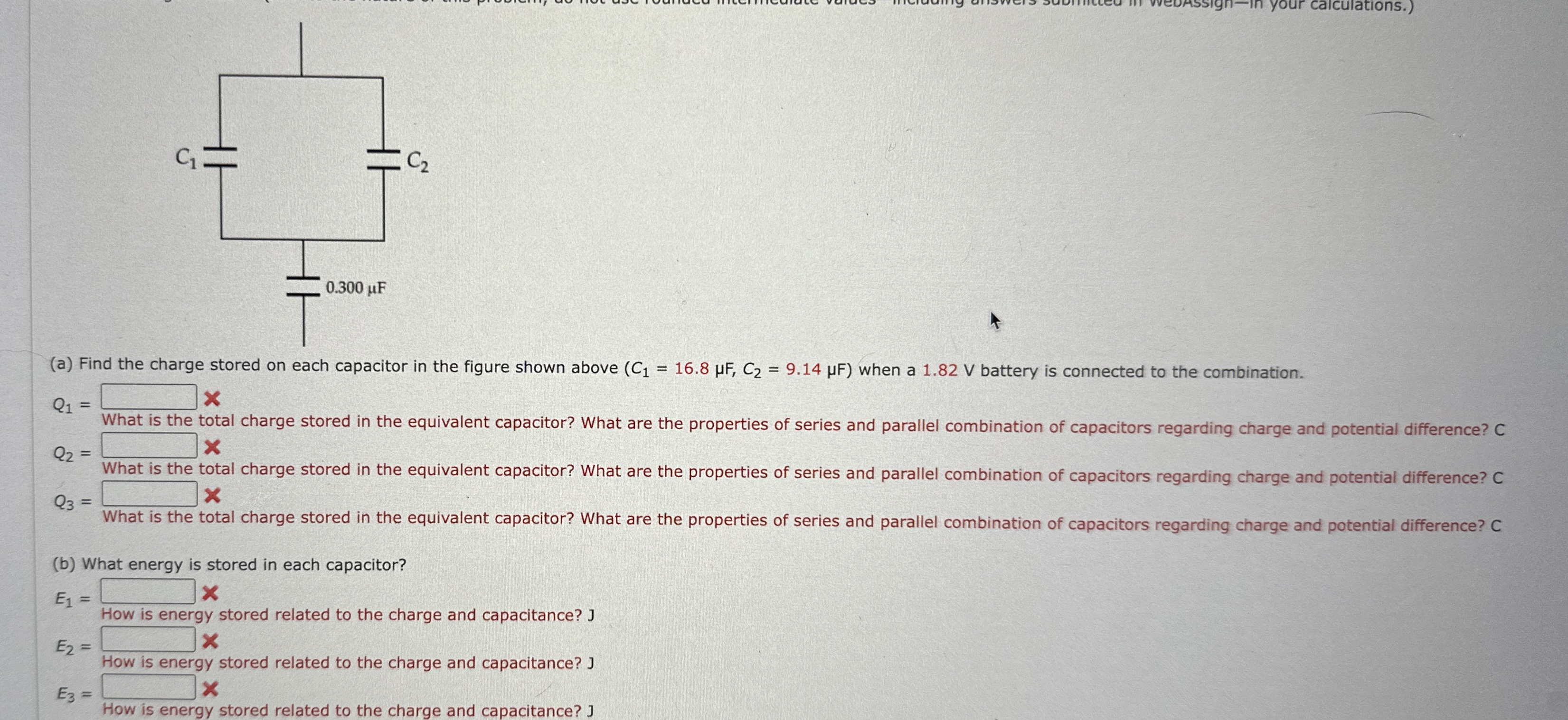 Solved (a) ﻿Find the charge stored on each capacitor in the | Chegg.com