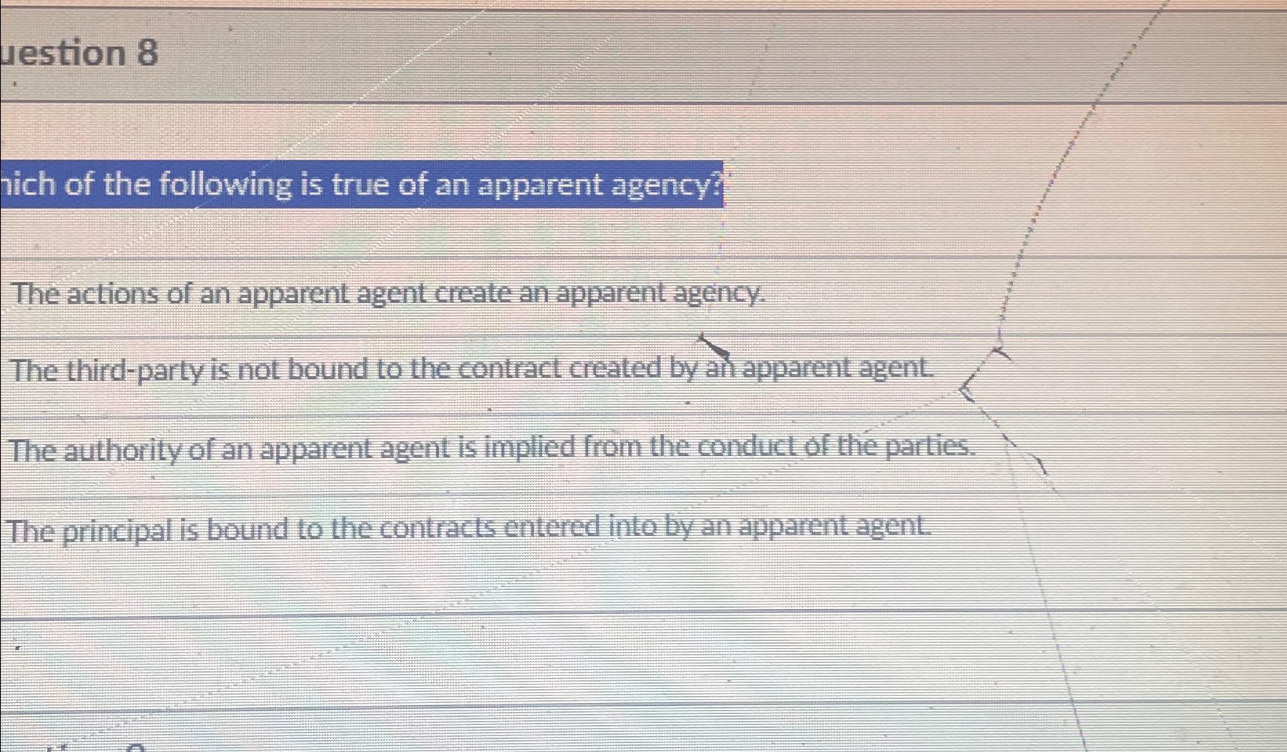 Solved Jestion 8nich of the following is true of an apparent | Chegg.com