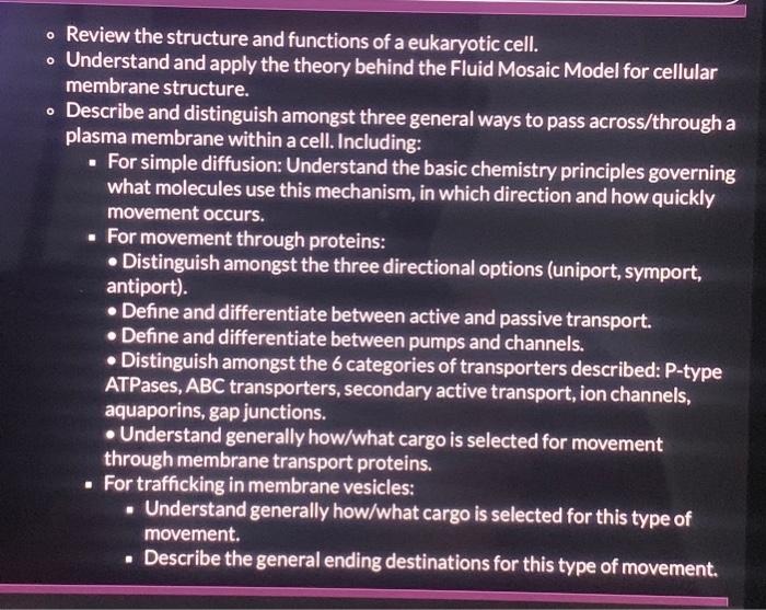 Solved o Review the structure and functions of a eukaryotic | Chegg.com