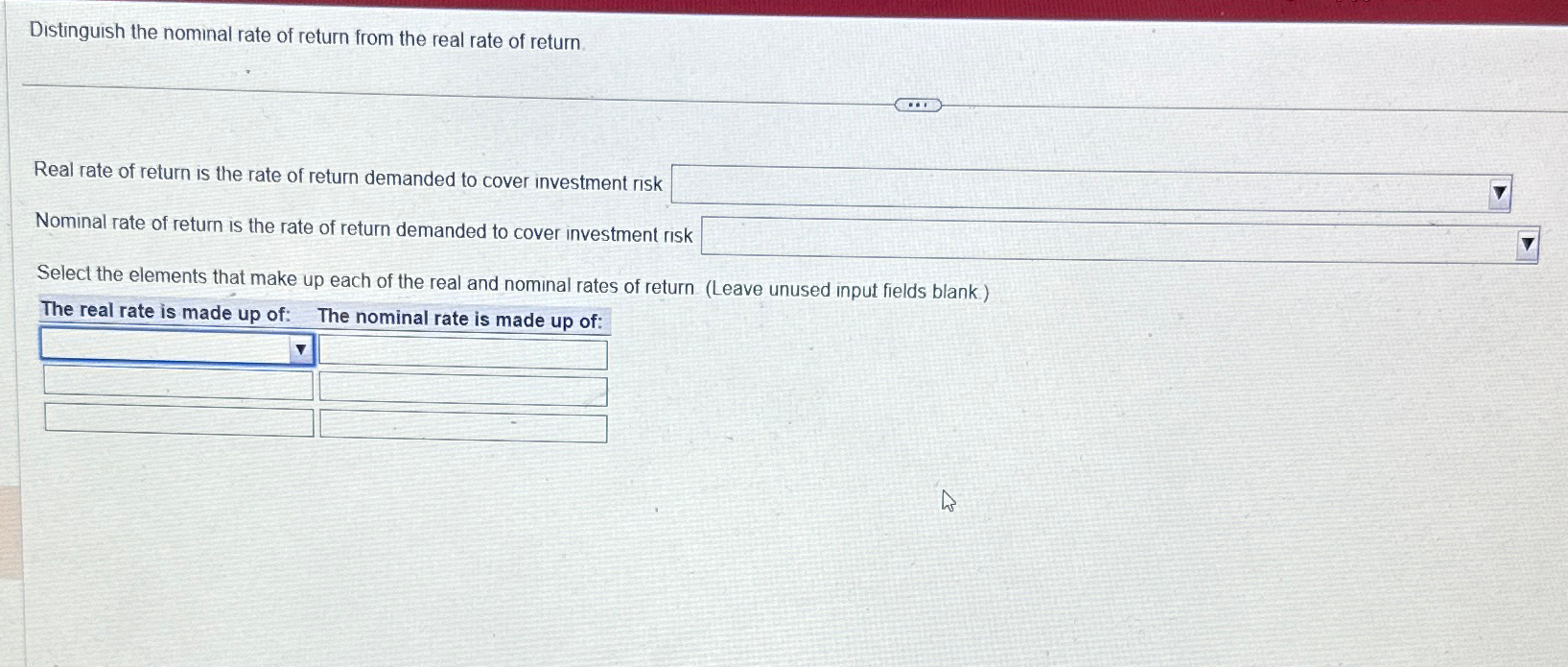 Solved Distinguish the nominal rate of return from the real | Chegg.com