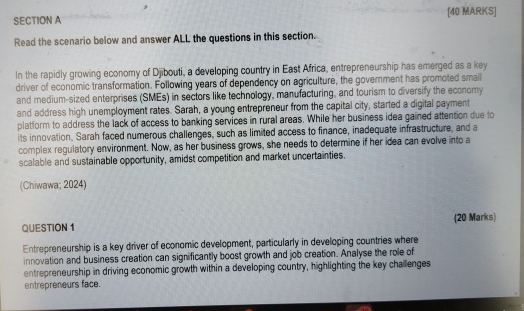 Solved SECTION A[40 ﻿MARKS]Read the scenario below and | Chegg.com