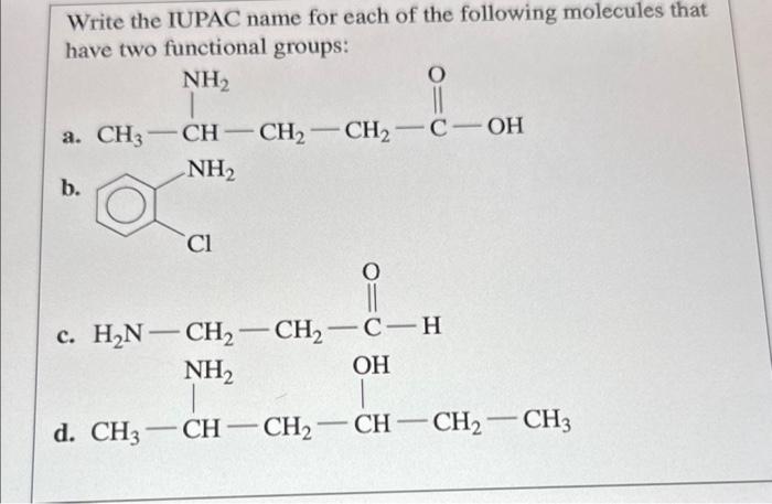 Solved Write the IUPAC and common names for each of the | Chegg.com