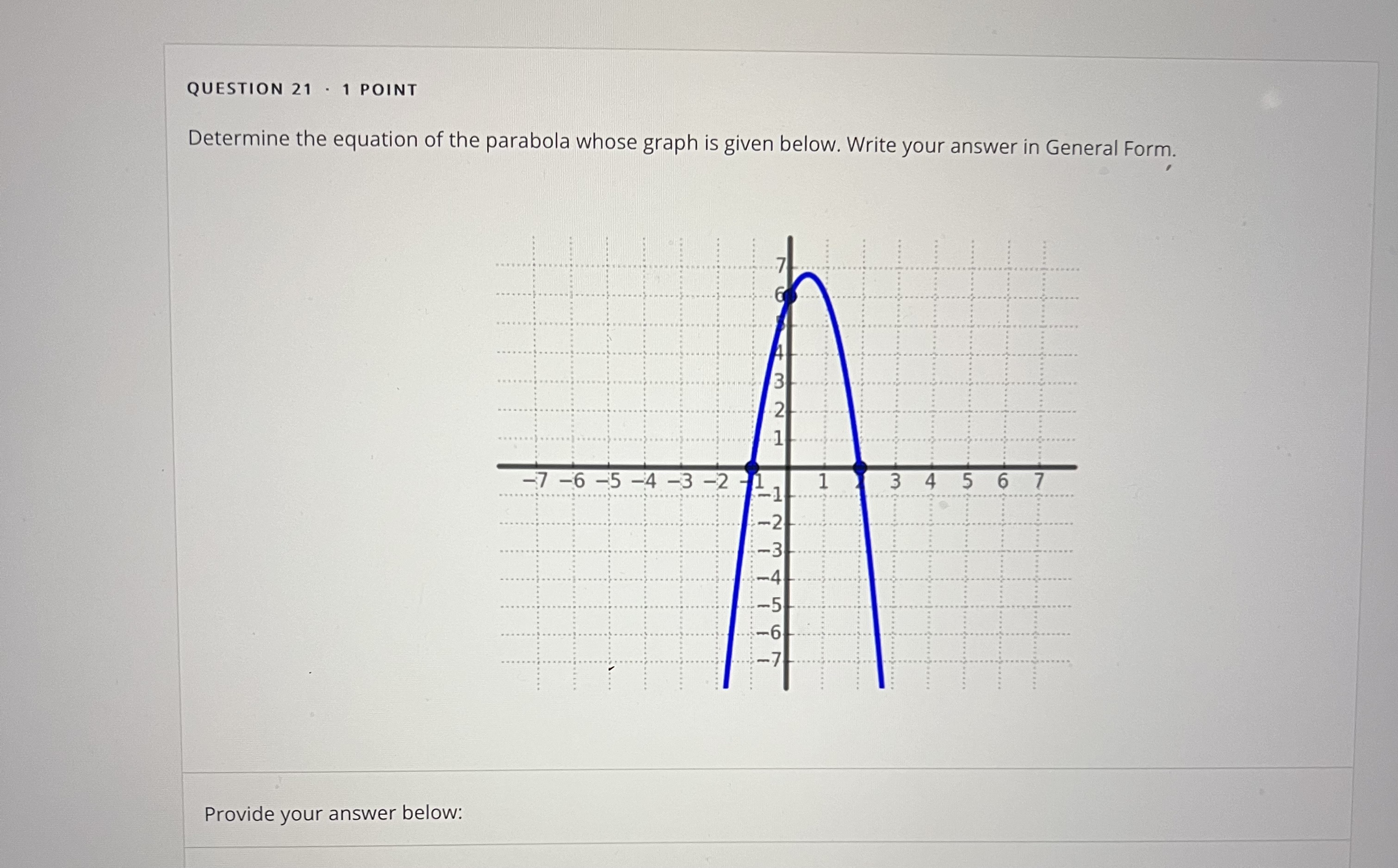 Solved QUESTION 21 - 1 ﻿POINTDetermine the equation of ﻿the | Chegg.com