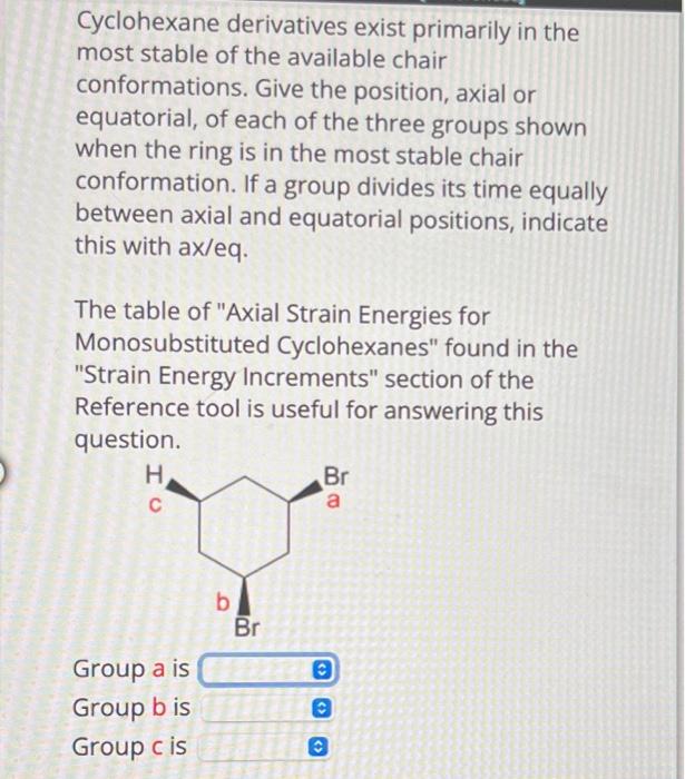 Solved give the position, axial or a equatorial of the group | Chegg.com