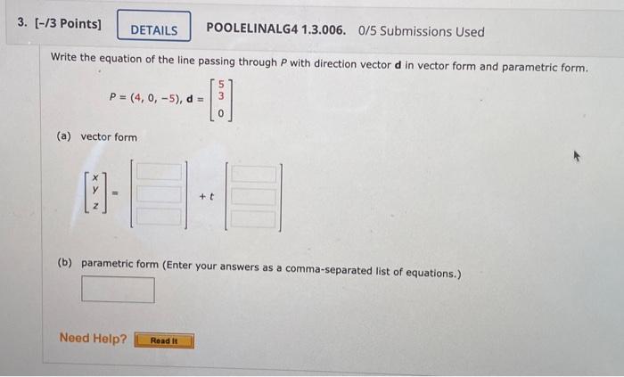 Solved Write The Equation Of The Line Passing Through P With