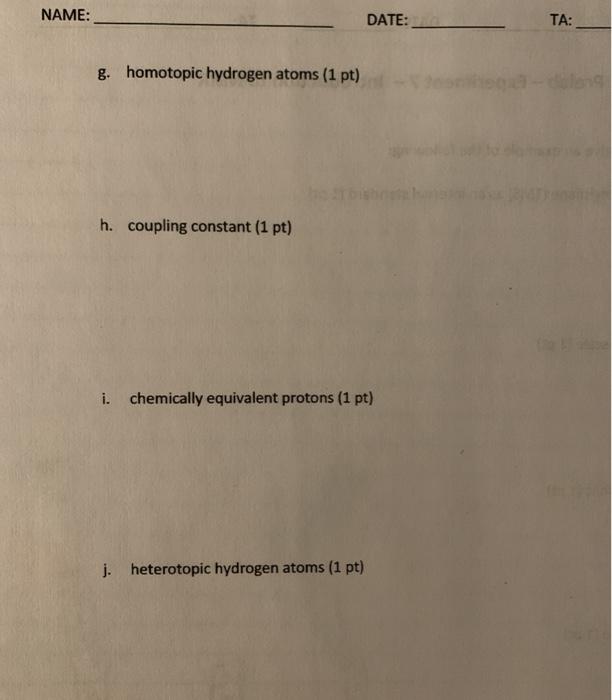 Solved DATE: TA: Prelab - Experiment 7 - Introduction to NMR | Chegg.com