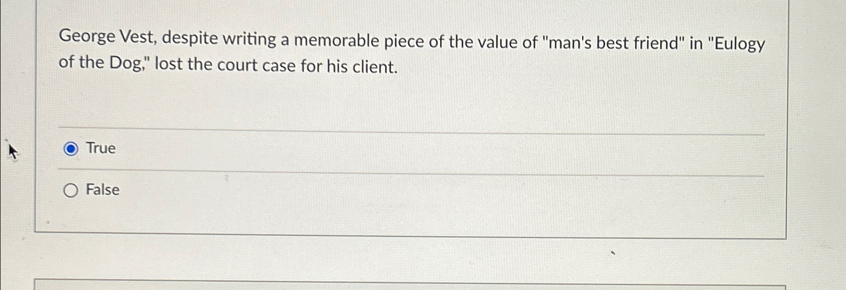 Solved George Vest, despite writing a memorable piece of the | Chegg.com