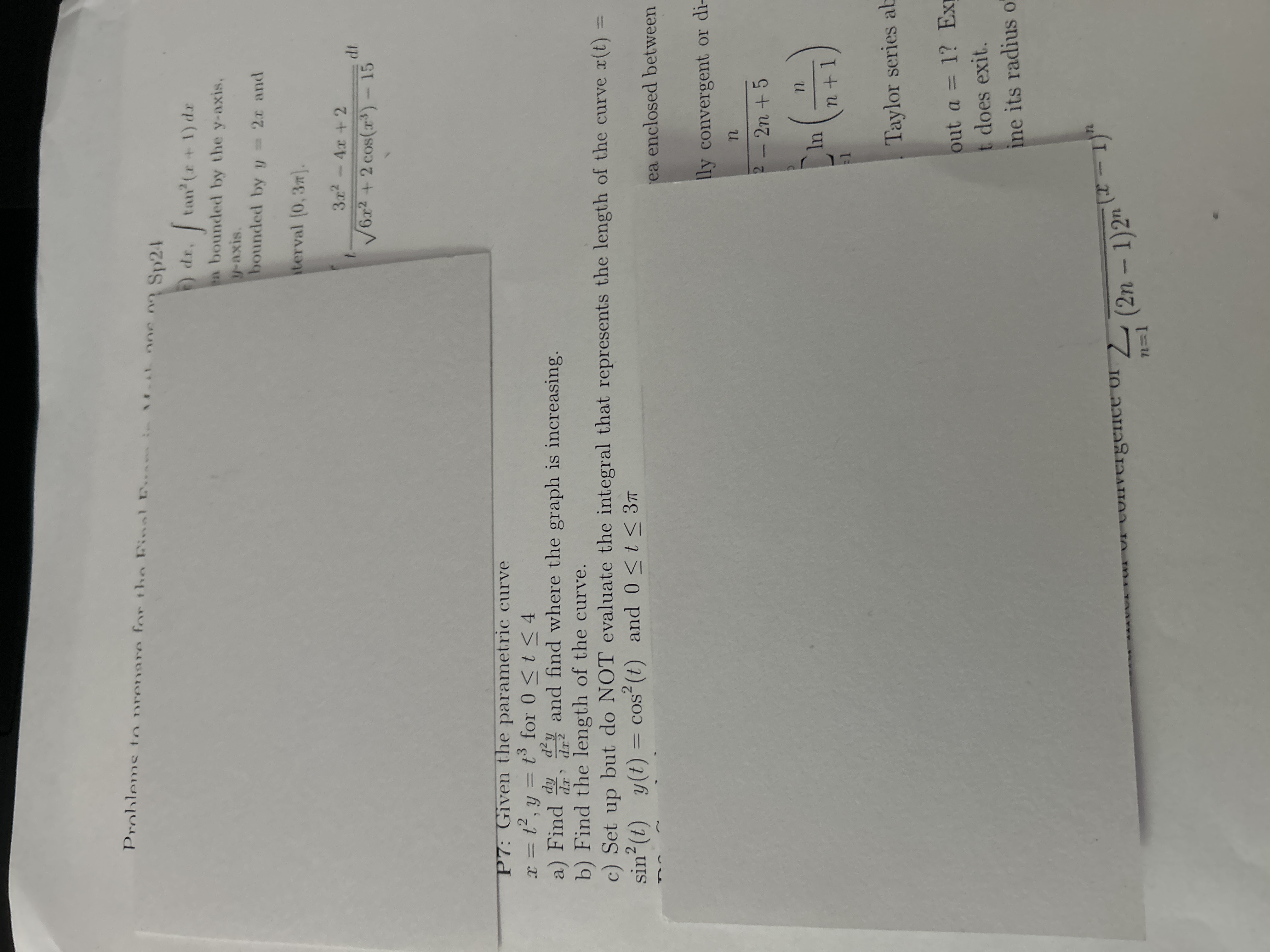 Solved P7: Given the parametric curvex=t2,y=t3 ﻿for 0≤t≤4a) | Chegg.com