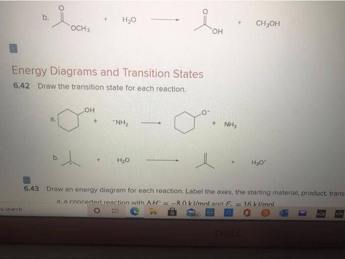 Solved b. H20 i CH3OH OCH3 OH Energy Diagrams and Transition | Chegg.com
