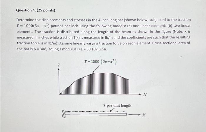 Solved Determine the displacements and stresses in the | Chegg.com