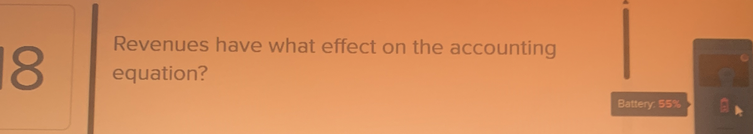 Solved Revenues have what effect on the accountingequation? | Chegg.com