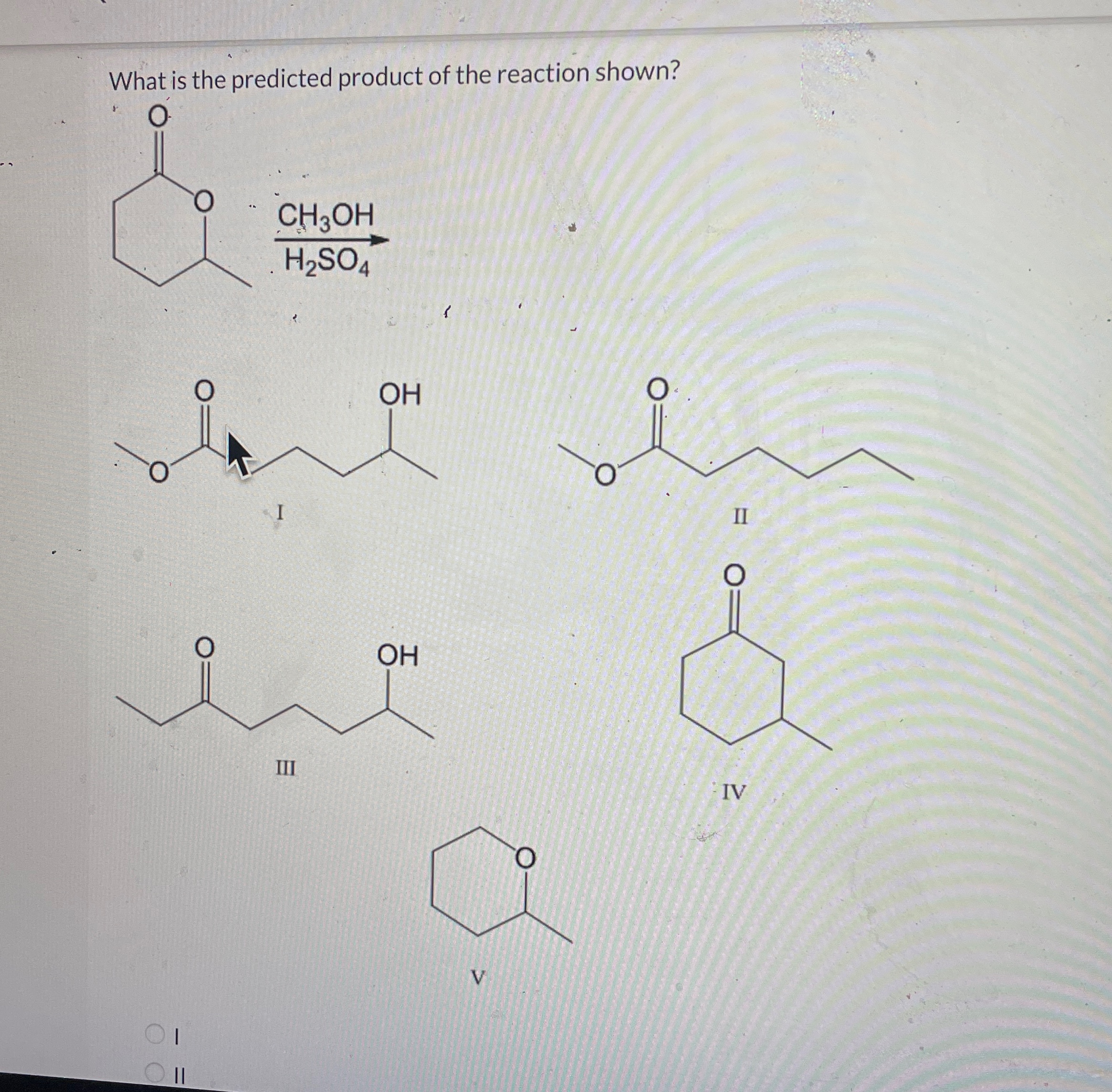 Solved What is the predicted product of the reaction shown? | Chegg.com