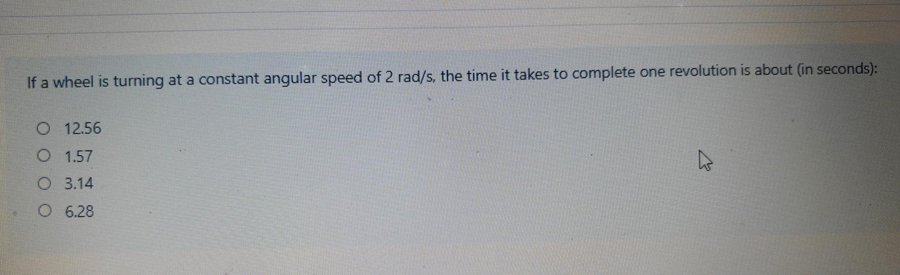 Solved If a wheel is turning at a constant angular speed of | Chegg.com