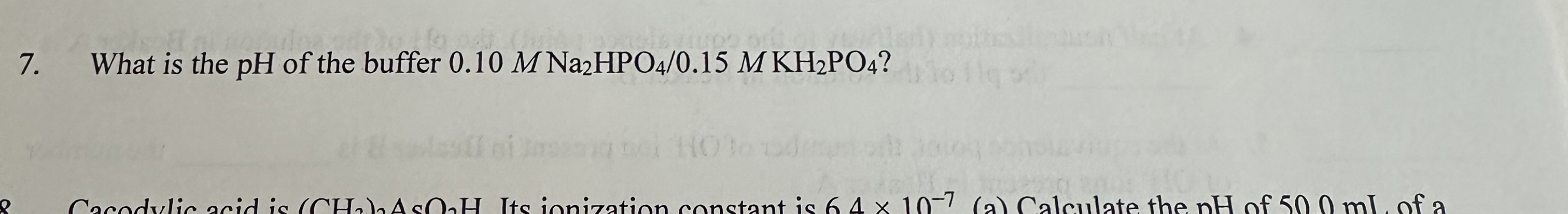 Solved What is the pH of the buffer | Chegg.com