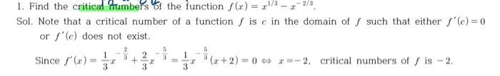 Solved 1. f'(0) doesnt exist but why isnt a critical | Chegg.com