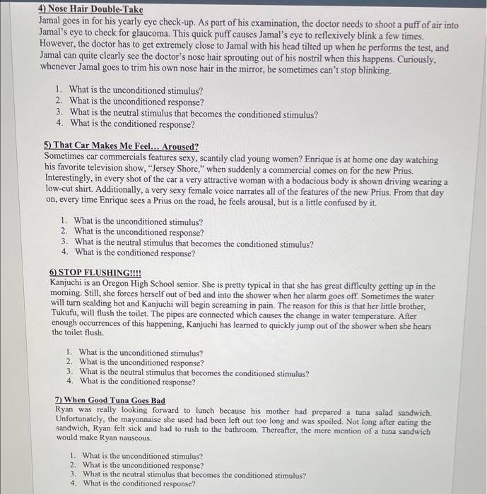Solved Module 2: Assignment 2.1: Classical Conditioning | Chegg.com