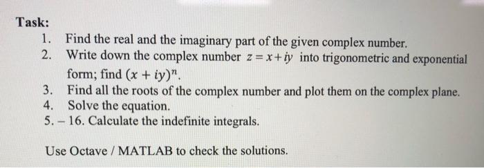Solved 3. 3125i ITask: 1. Find the real and the imaginary | Chegg.com