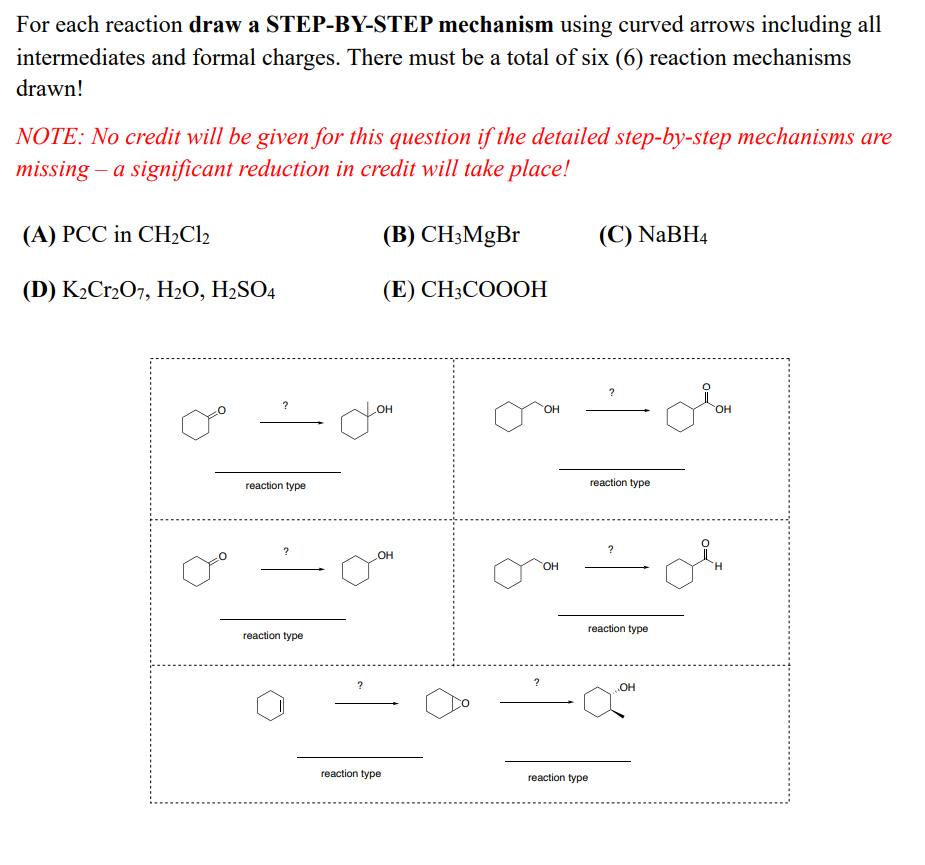 For each reaction draw a STEP-BY-STEP mechanism using | Chegg.com