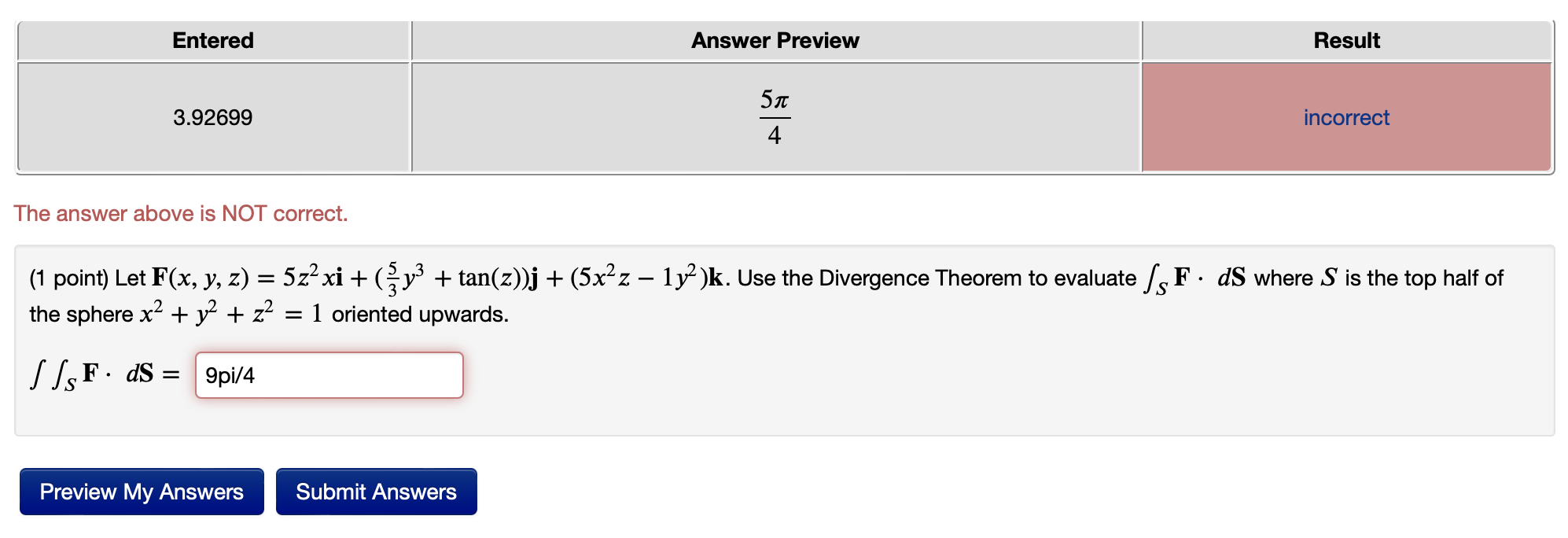 Solved The answer above is NOT correct.(1 ﻿point) ﻿Let | Chegg.com