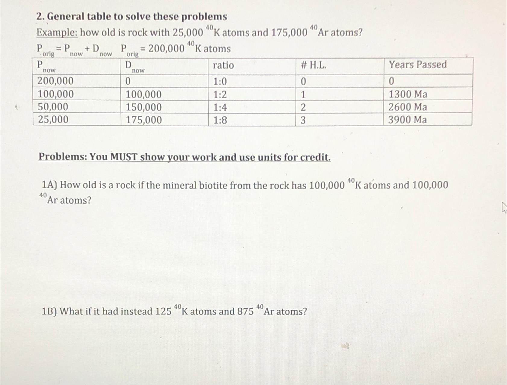 Solved Part 2 ﻿Introduction Absolute Age DatingWhat we need | Chegg.com