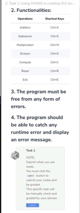 Solved 2 Task 1 Using Swing In Creating Gui Java Program 4902