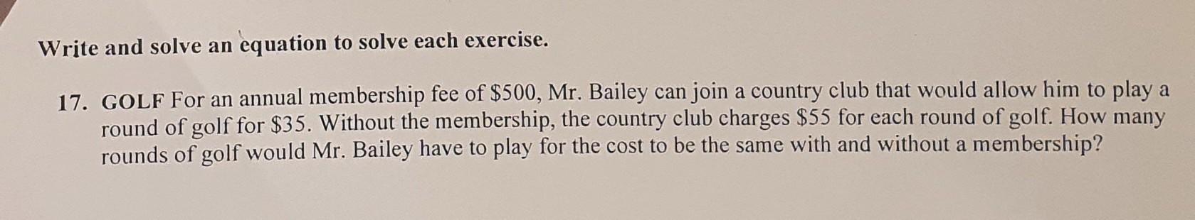 Solved Write and solve an equation to solve each exercise. | Chegg.com
