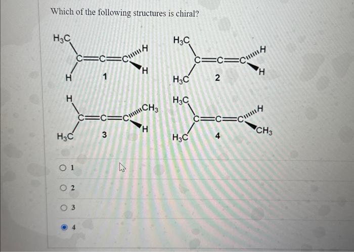 Solved Which of the following structures is chiral?Which of | Chegg.com