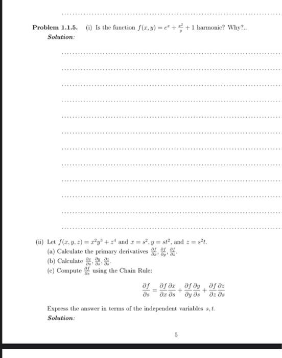 Solved Problem 1 1 5 I Is The Function F X Y Er Yx2 1