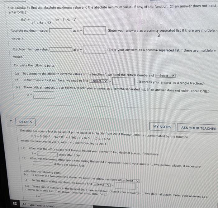 Solved Use calculus to find the absolute maximum value and | Chegg.com