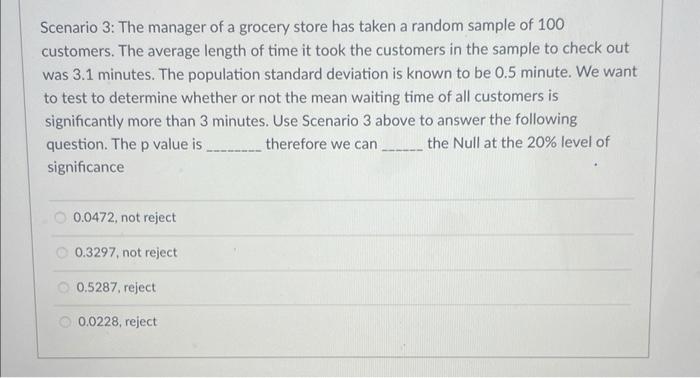 Solved Scenario 3: The manager of a grocery store has taken | Chegg.com