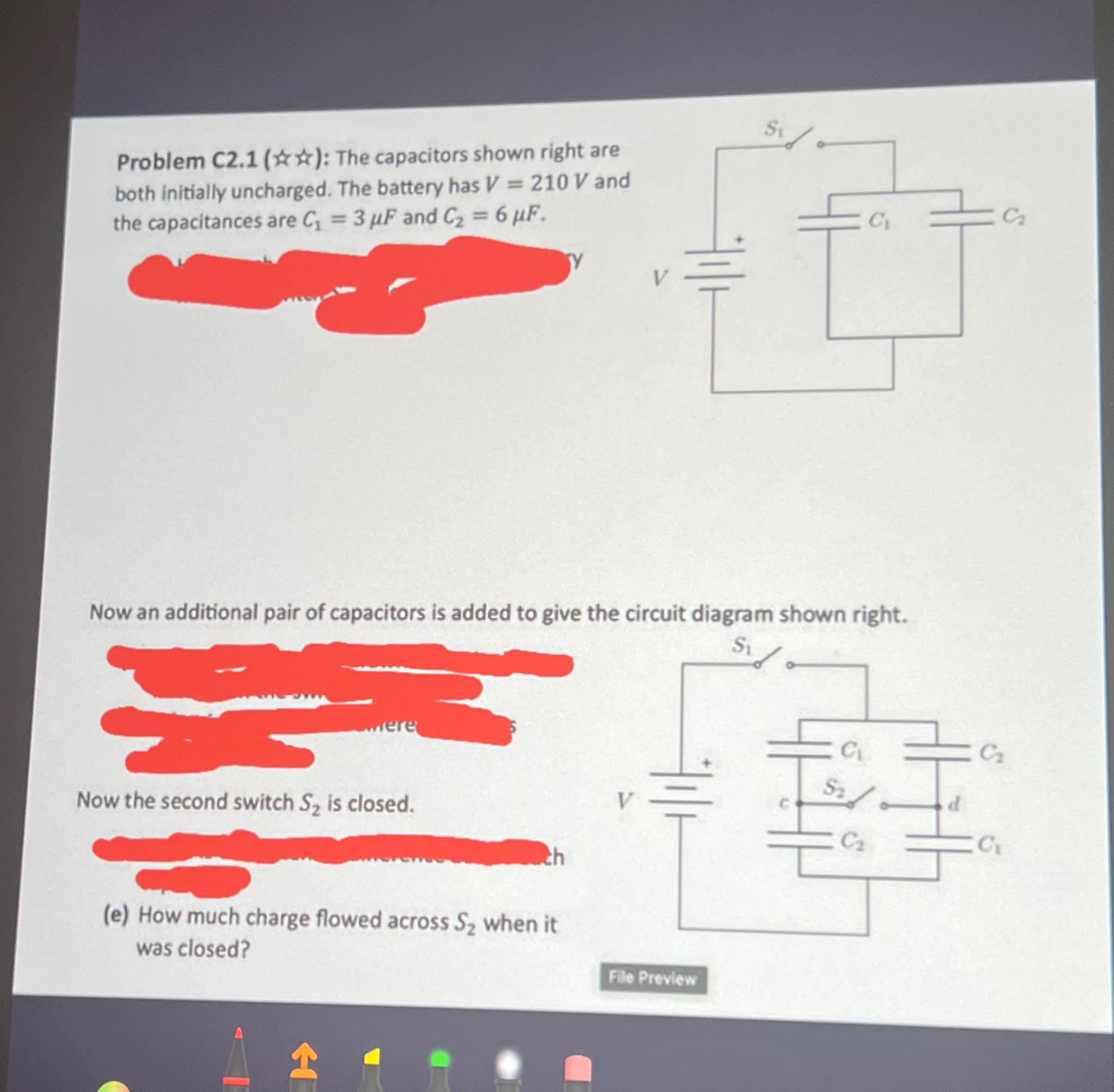 Problem C2.1 ( x(hat(x)) ): The capacitors shown | Chegg.com