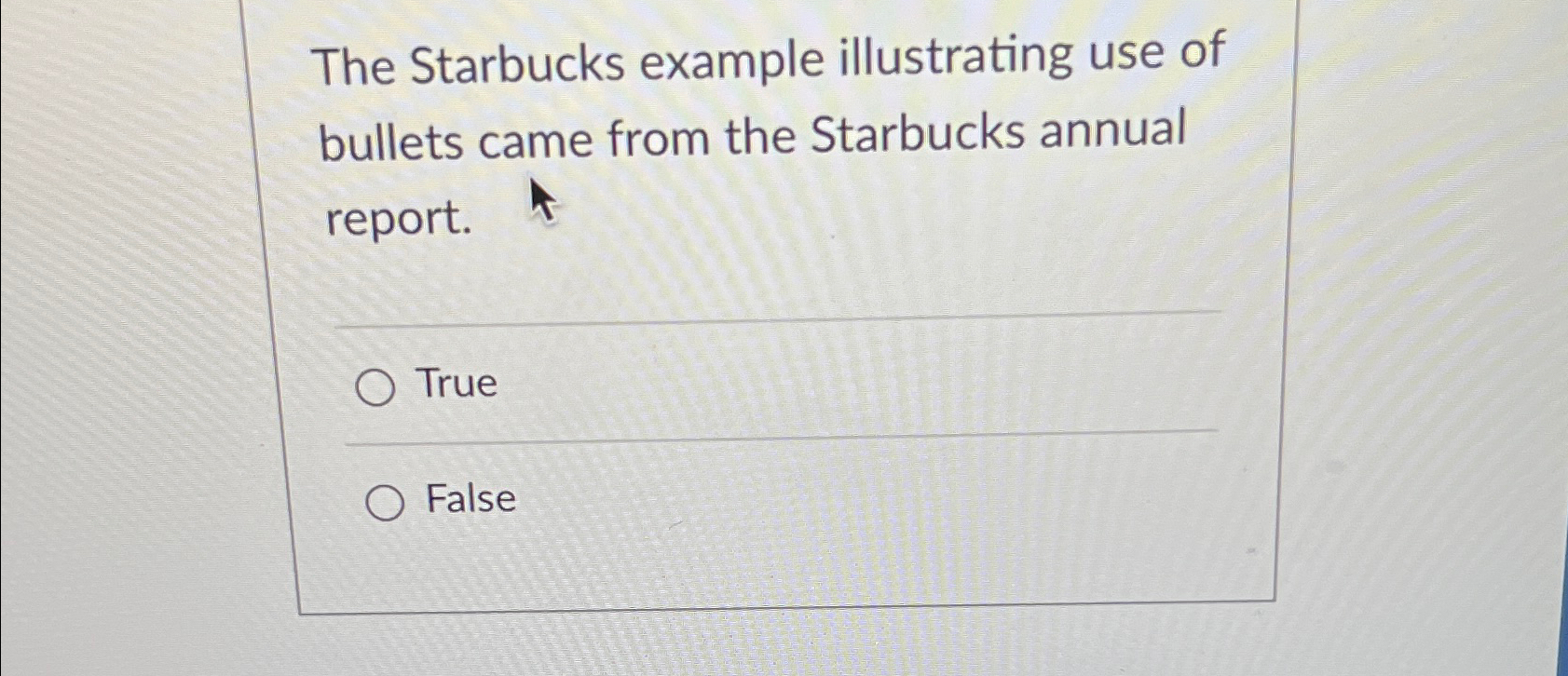 Solved The Starbucks example illustrating use of bullets | Chegg.com