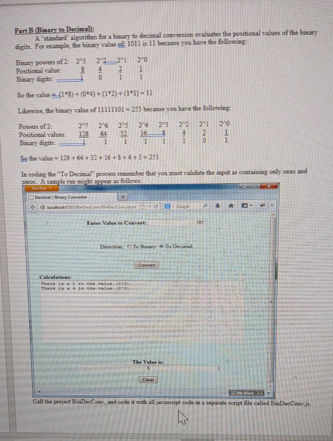 Solved Bimary-Decimal Conversion (50 pts +5 ex.cr.) 2023 For | Chegg.com