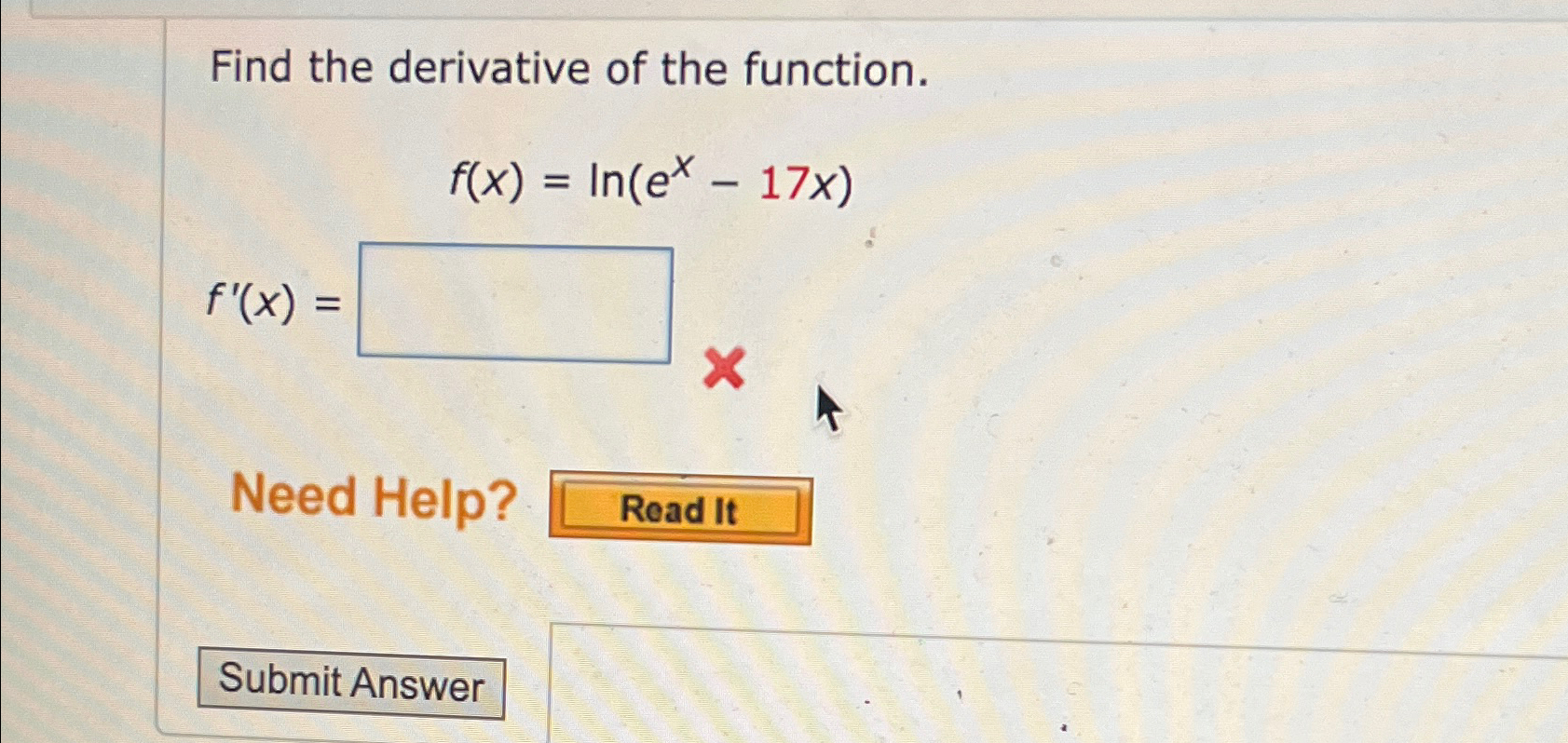 Solved Find the derivative of the | Chegg.com
