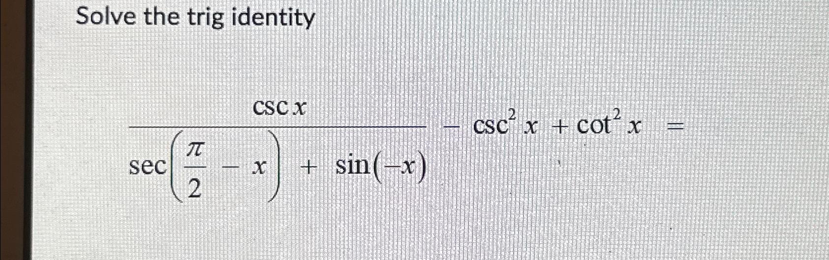 Solved Solve the trig | Chegg.com