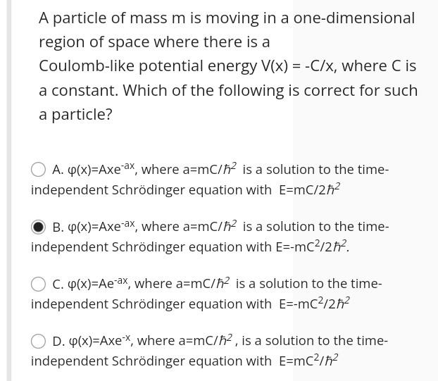Solved A particle of mass m is moving in a one-dimensional | Chegg.com