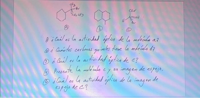 Solved 1. what is the optical activity of the molecule a?2. | Chegg.com