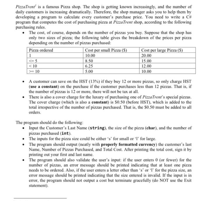 Solved Please create a program on Visual Studios using the | Chegg.com