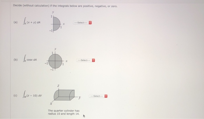 Solved Decide (without calculation) if the integrals below | Chegg.com