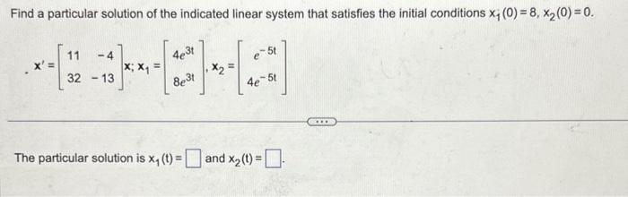 Solved Find a particular solution of the indicated linear | Chegg.com